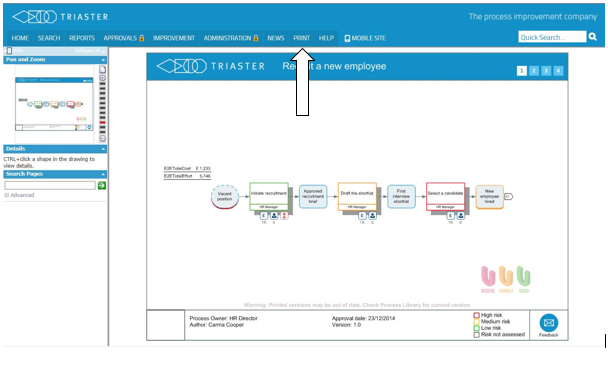 How can I print out my process maps?
